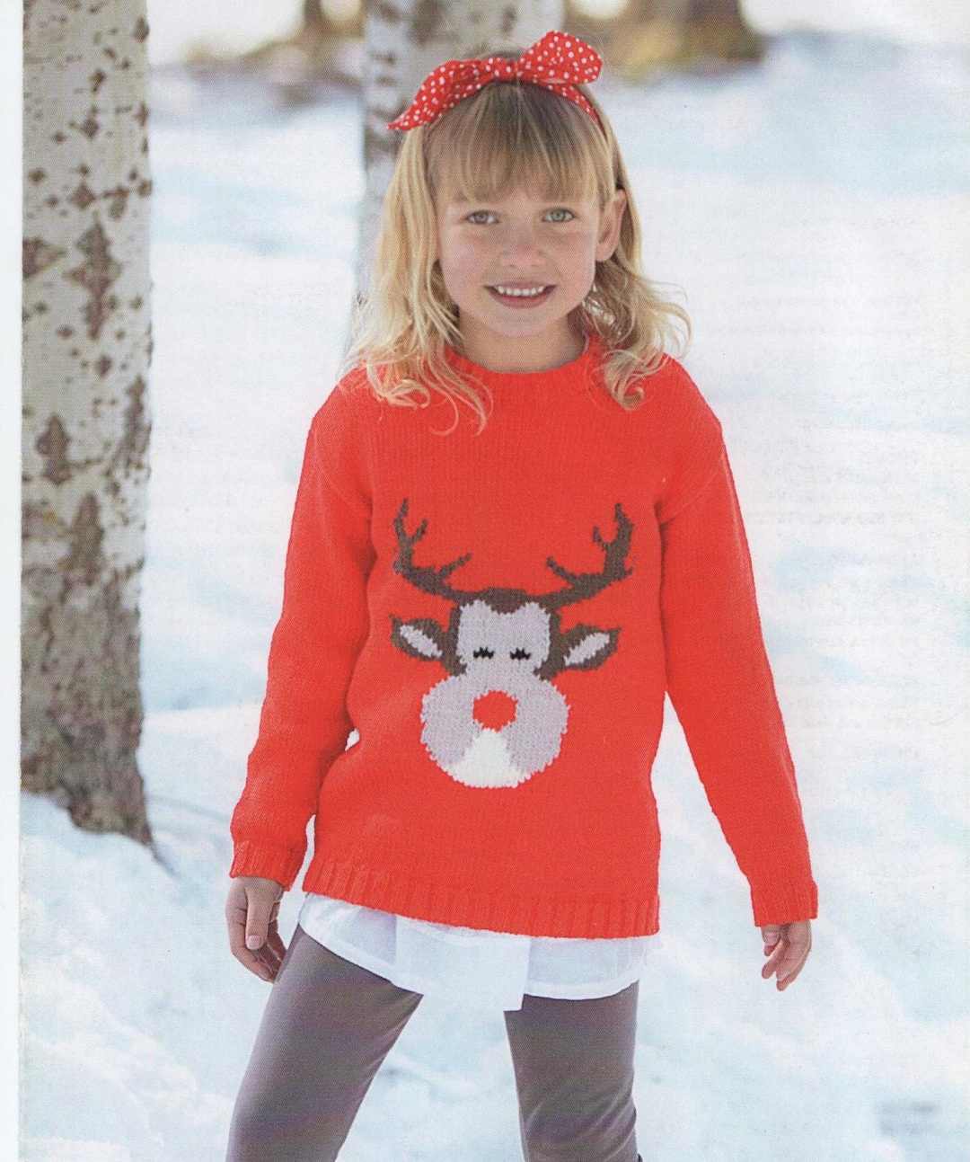 PDF Knitting Pattern Reindeer Christmas Festive Sweater Jumper Double ...