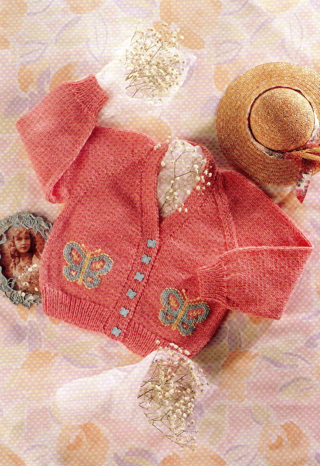 PDF Knitting Pattern to Knit a Childs Butterfly Cardigan in Double ...