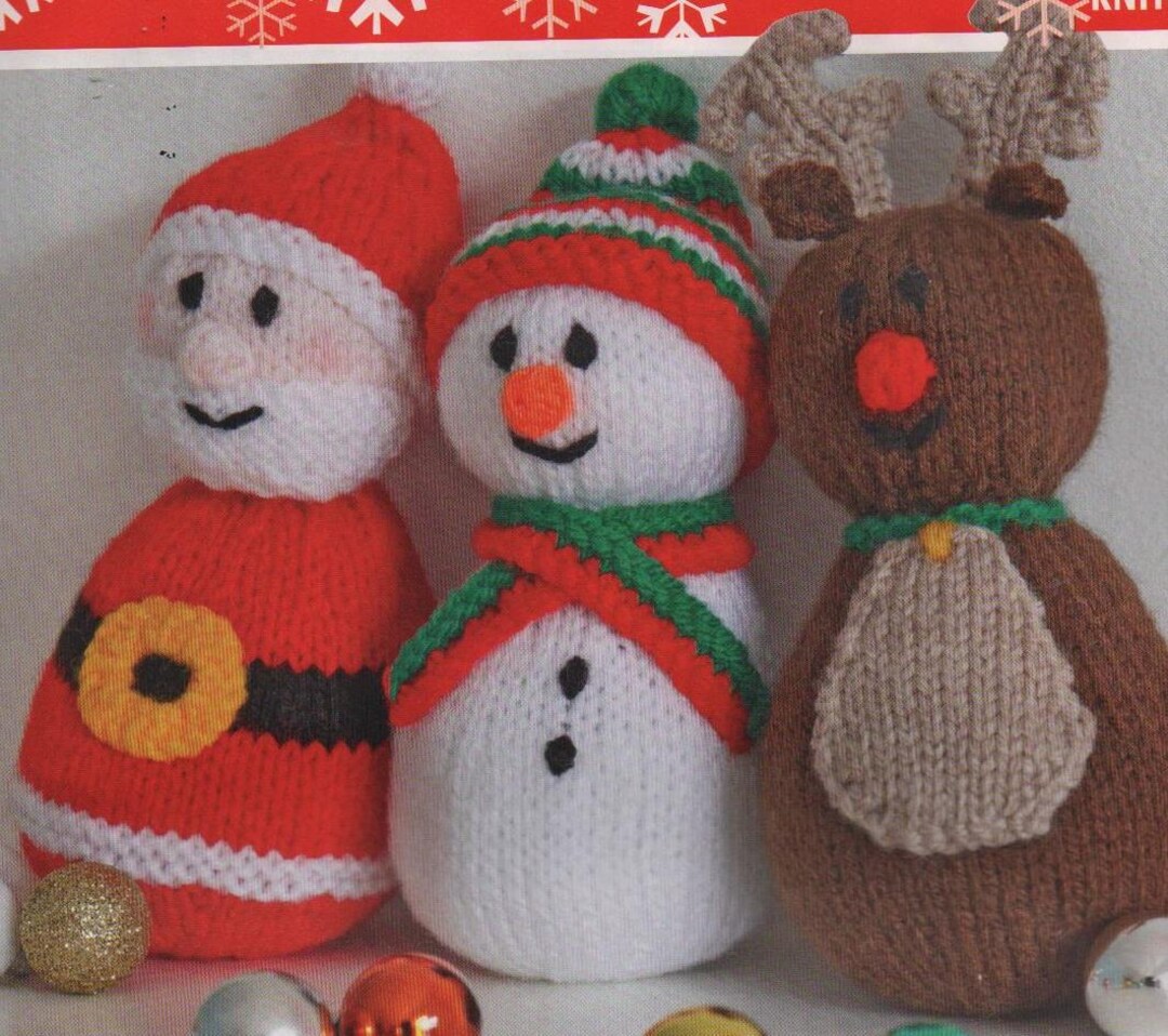 Festive Characters Knitting Pattern: Father Christmas, Snowman ...