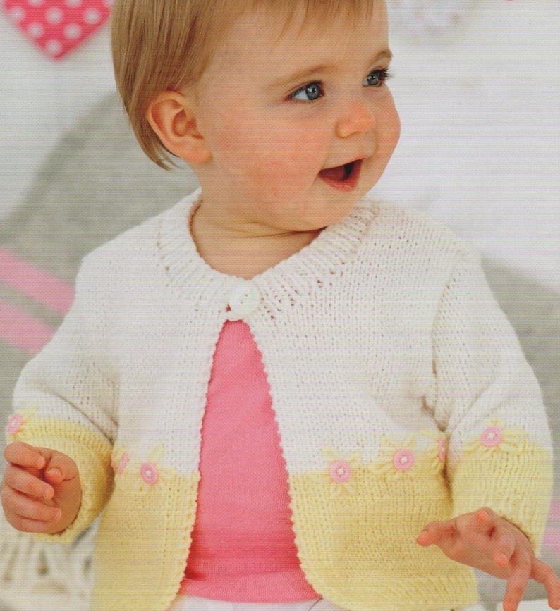 Baby Cardigan Knitting Pattern: Easy Knit DK Yarn (PDF Download) - Etsy