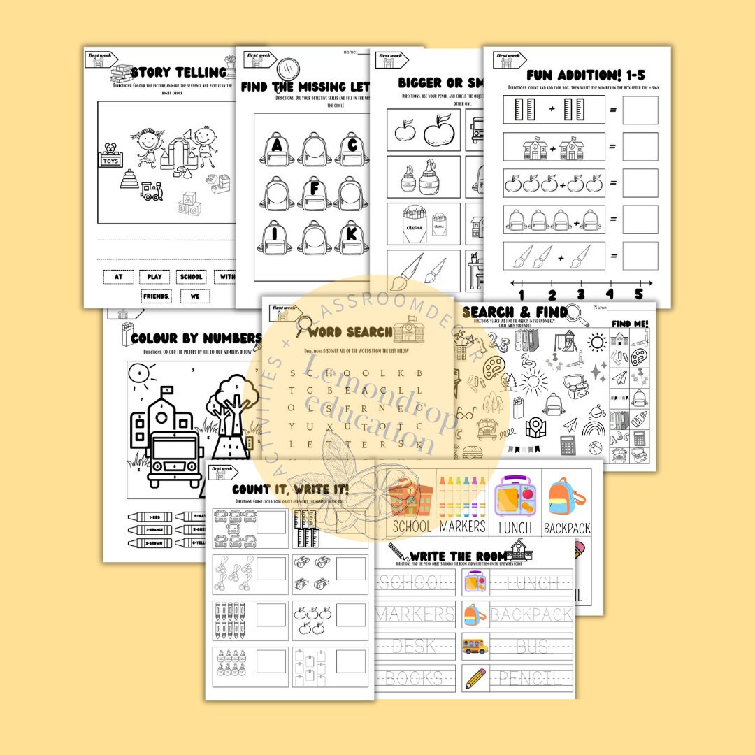 First Week Activities + Classroom Decore Bundle - Etsy