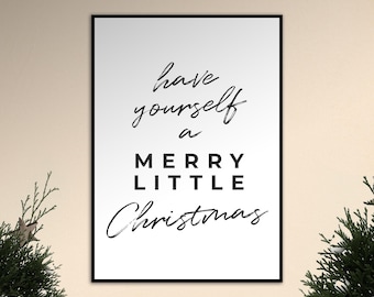 Christmas Song Lyrics Quote Poster, Santa Claus, December, Serif, Wall ...