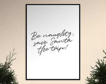 Christmas Song Lyrics Quote Poster, Santa Claus, December, Serif, Wall ...