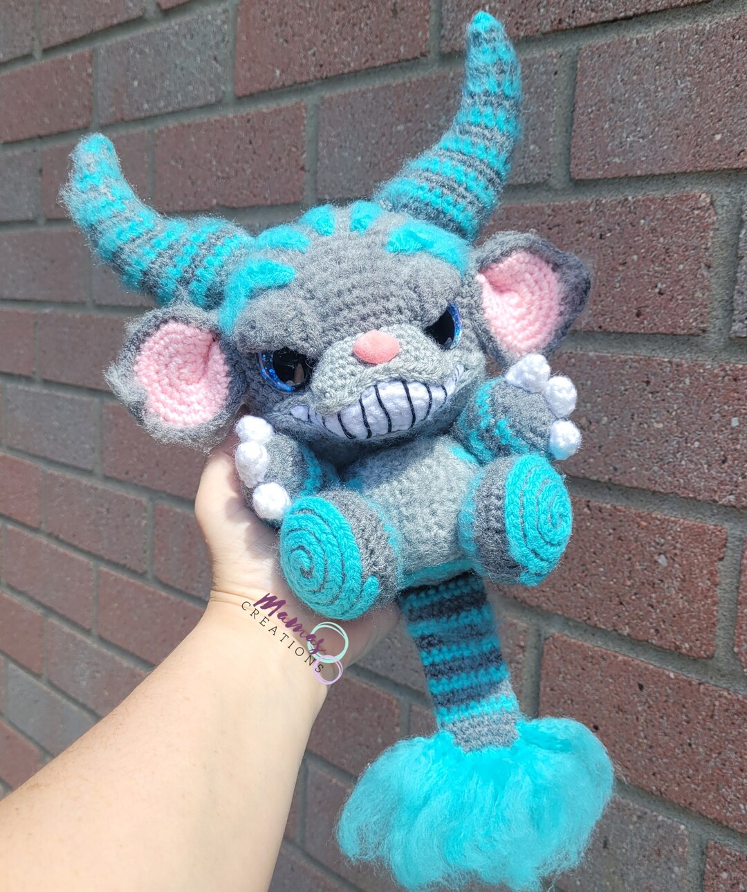 Cheshire Cat Baphomet Amigurumi Crochet Doll Horror Alice in Wonderland ...