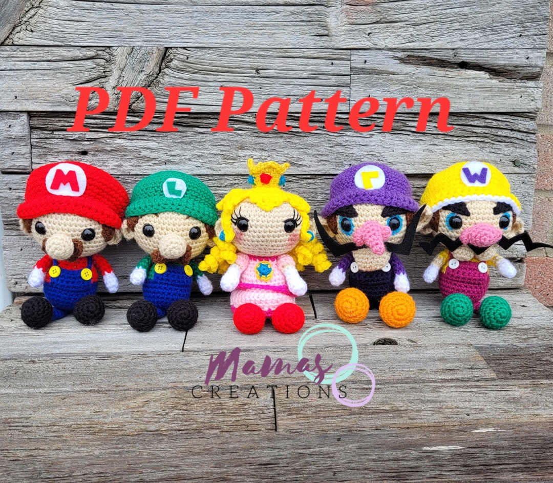 Tiny Gamers Amigurumi PDF Crochet Pattern Mamas Creations Mario Luigi ...