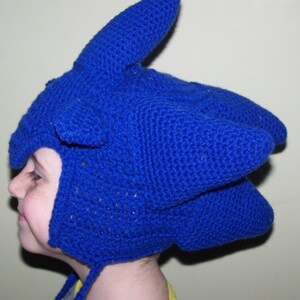 Sonic the Hedgehog Earflap Hat PDF Crochet Pattern - Etsy