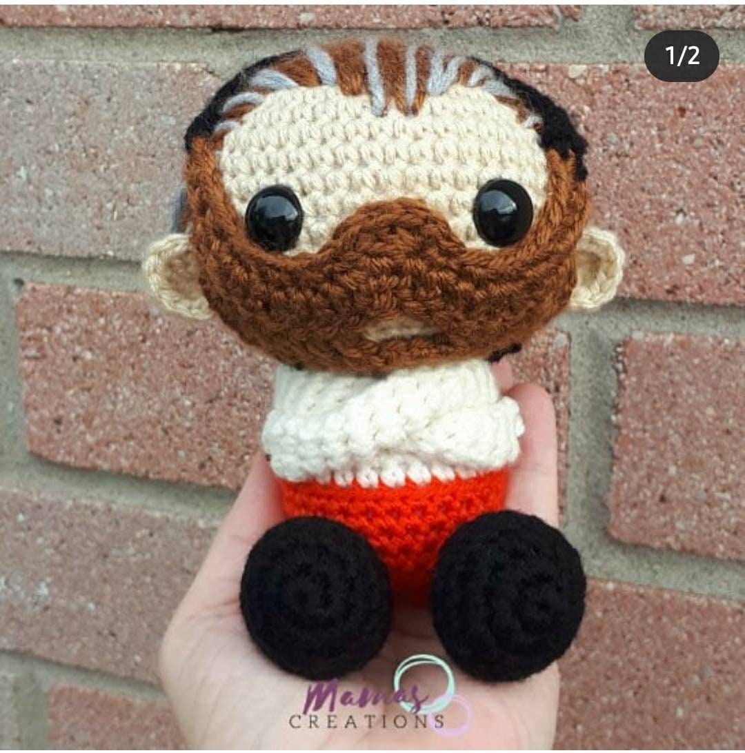 Tiny Hannibal Lecter Amigurumi Crochet Doll Silence of the Lambs Horror ...