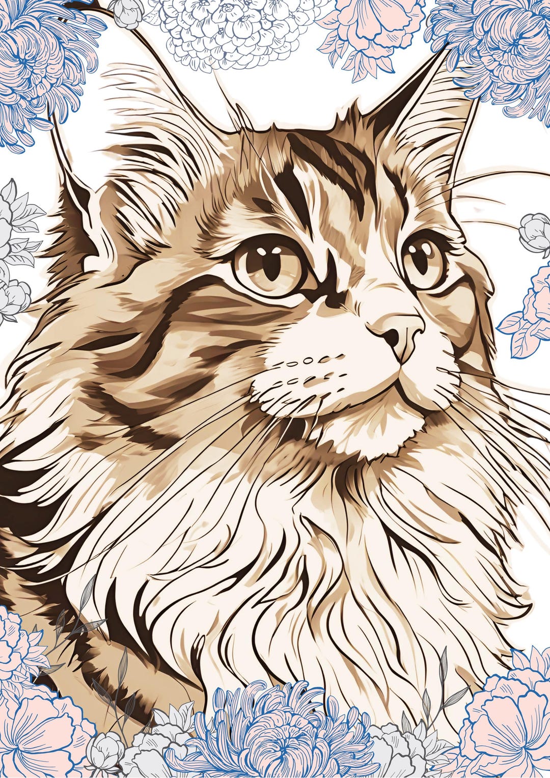 8 Cute Cats Coloring Pages; Digital Instantly Download; High Quality ...