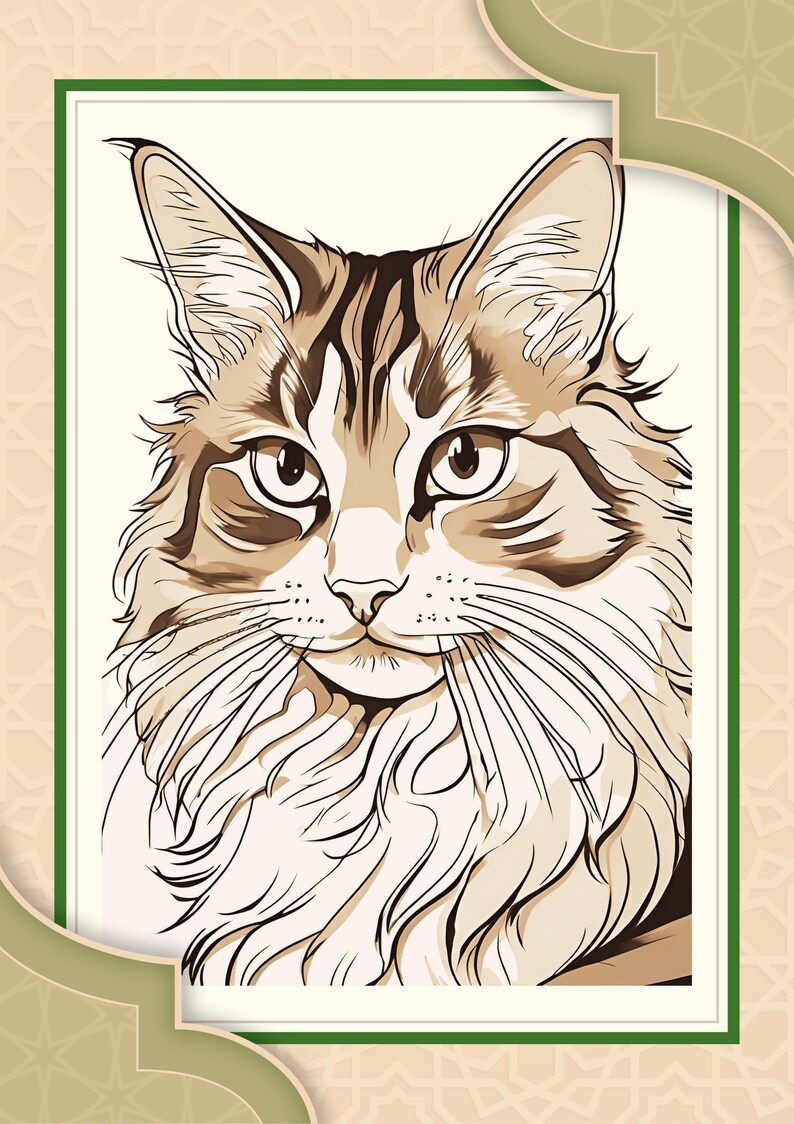 8 Cute Cats Coloring Pages; Digital Instantly Download; High Quality ...