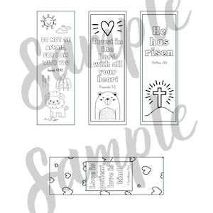 Bible Verse Coloring Bookmarks for Kids, Bible Verse Printable Activity ...