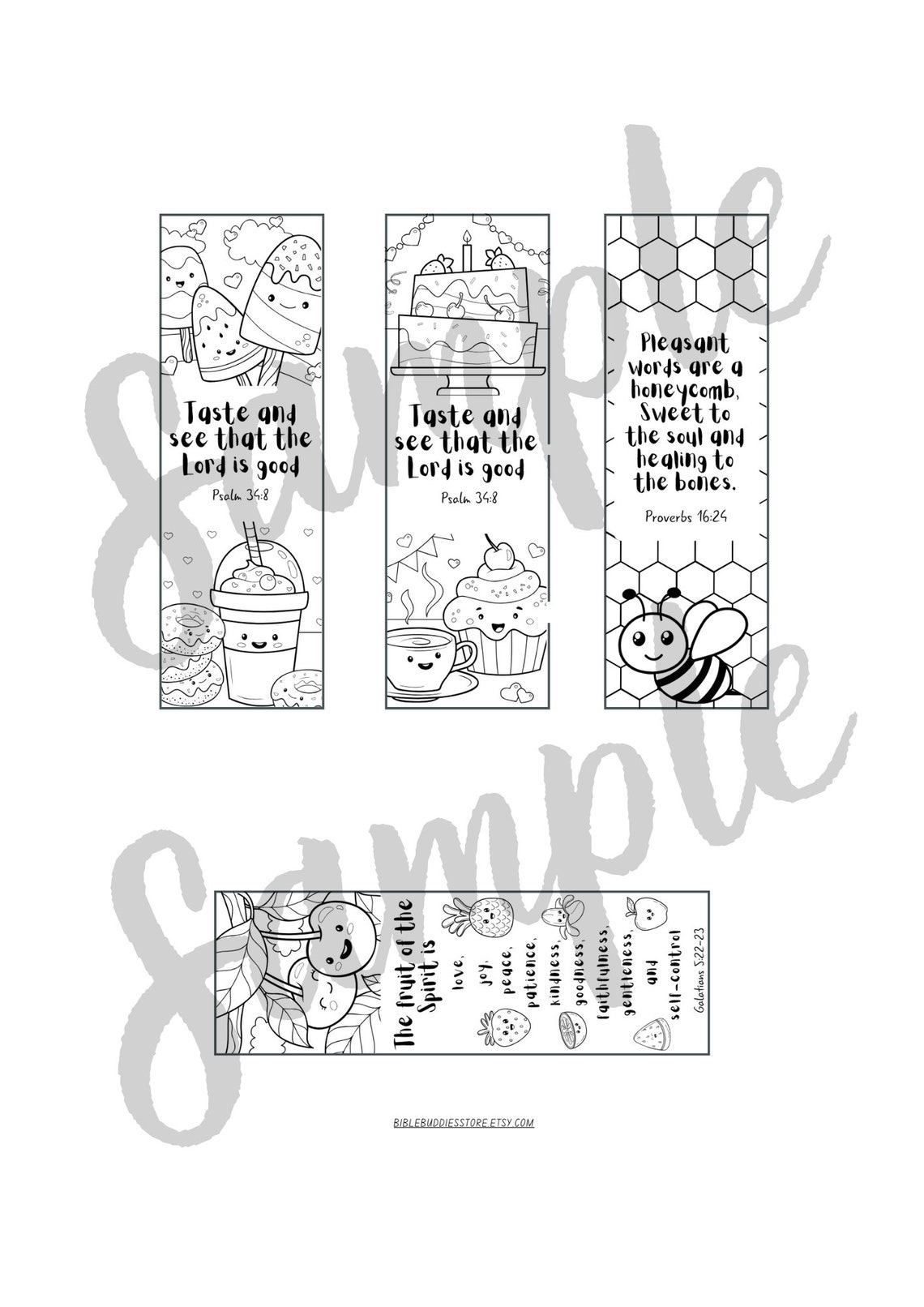 Bible Verse Coloring Bookmarks for Kids, Bible Verse Printable Activity ...