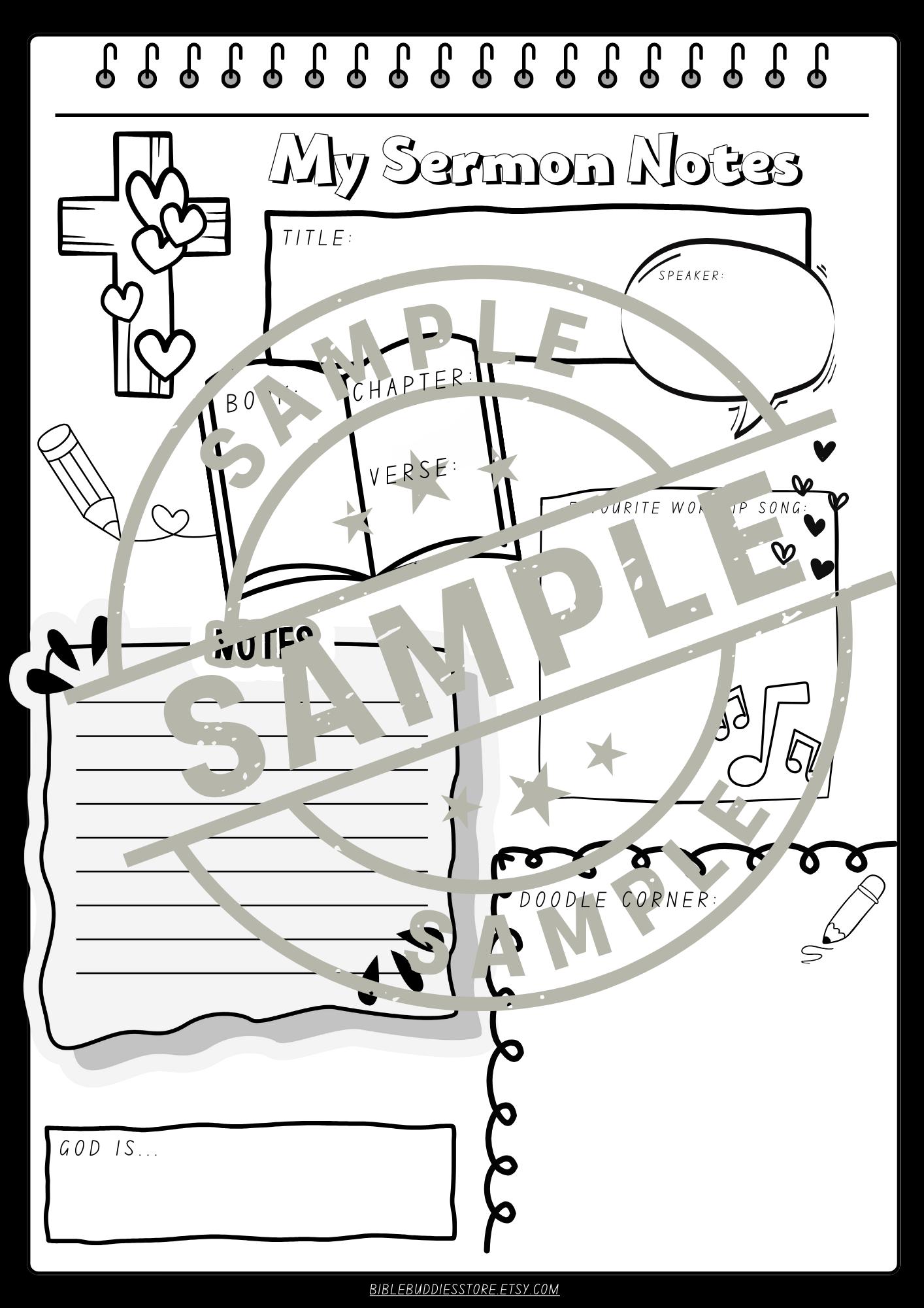 Sermon Notes for Kids, Printable Church Worksheet, Kids Church Ministry ...