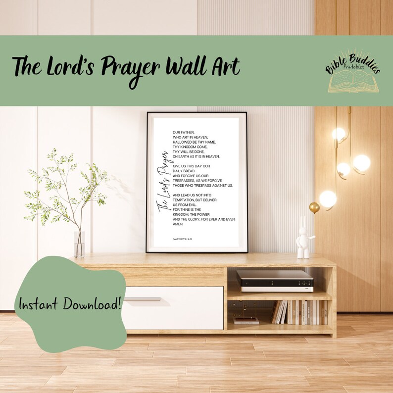 The Lords Prayer Print, Our Father Prayer Printable, Bible Verse Sign ...
