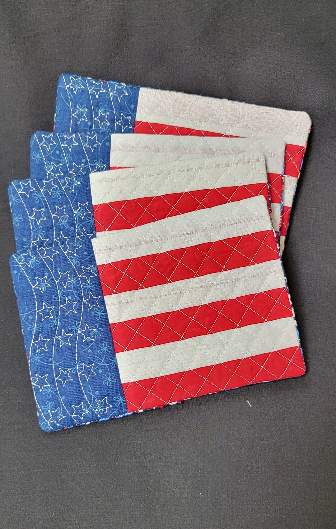 Americana Flag Mug Rug/little Quilts Set of 4 - Etsy