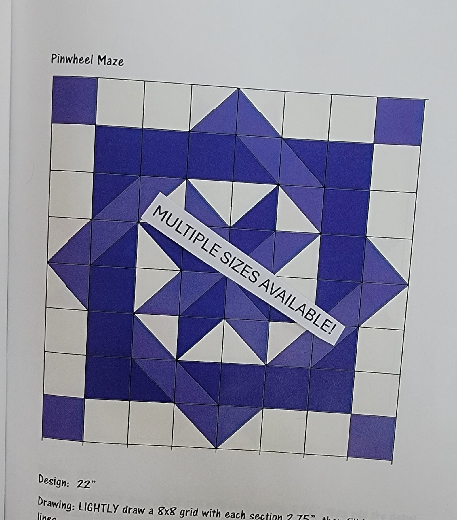 Downloadable PDF Pinwheel Maze Barn Quilt Pattern & Instructions - Etsy