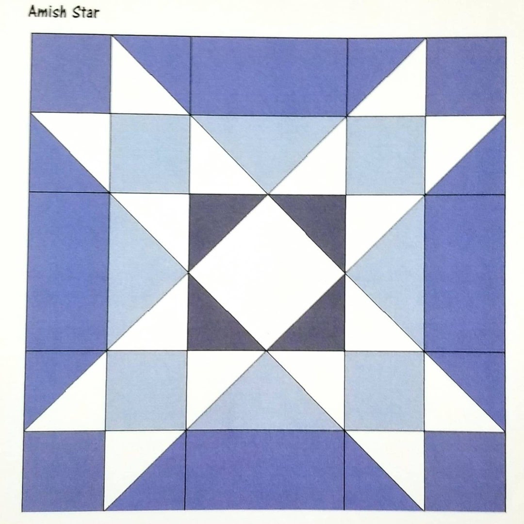 Barn Quilt & Instructions Amish Star - Etsy