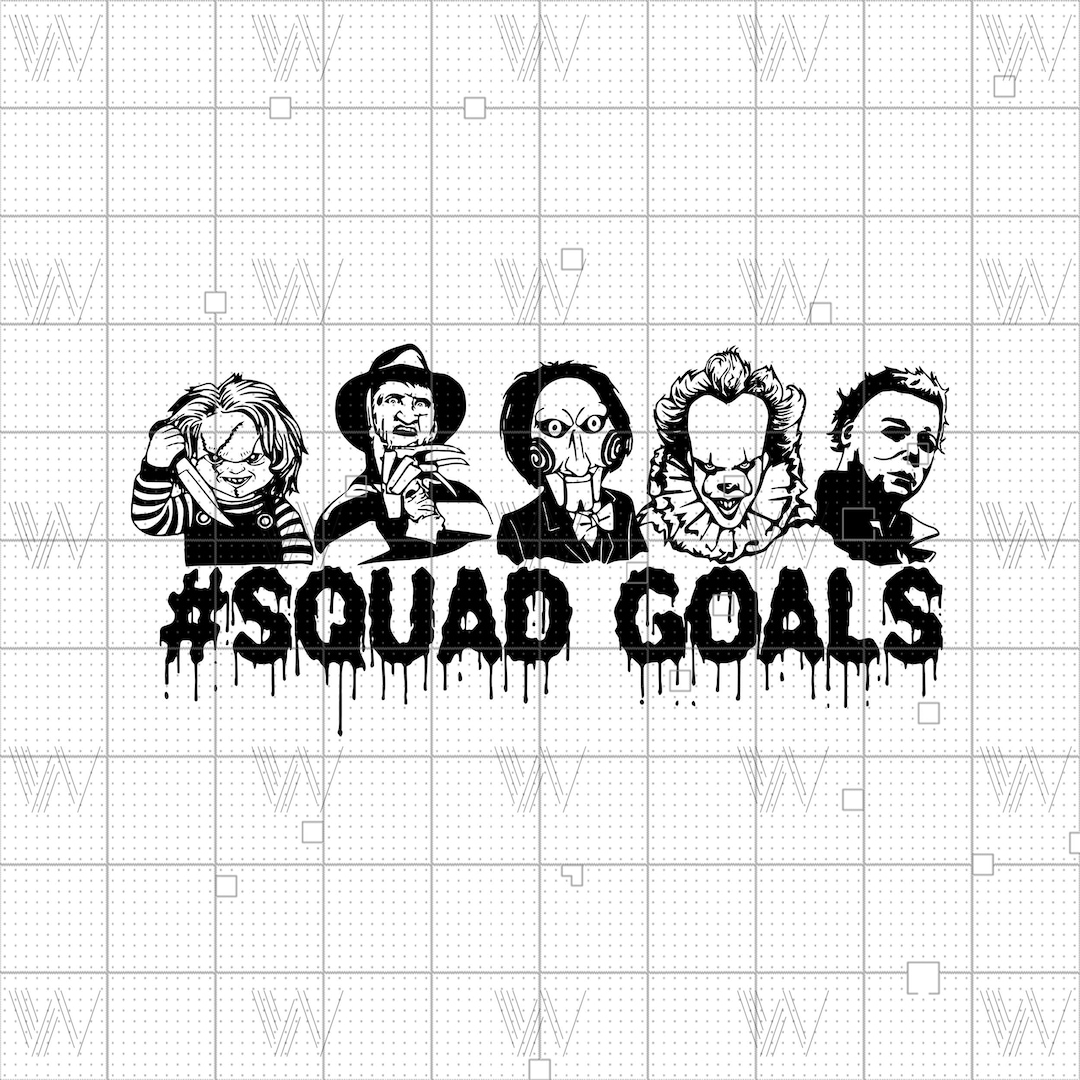 Horror Squad Goals Svg,retro Halloween Png,horror Halloween Sublimation ...