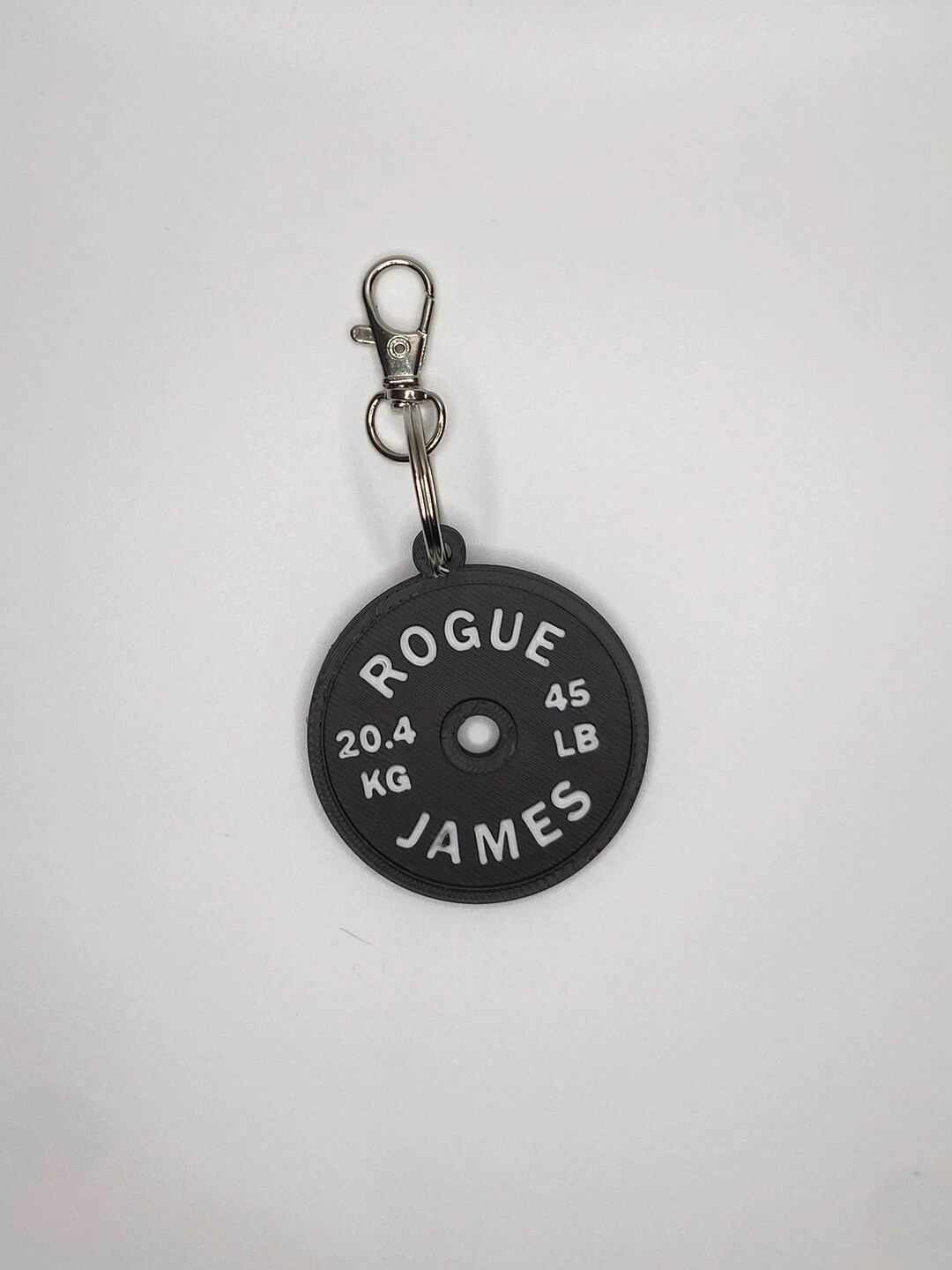 Custom ROGUE 45 Lb Bumper Plate Keychain | Gym Bag Tag With ...
