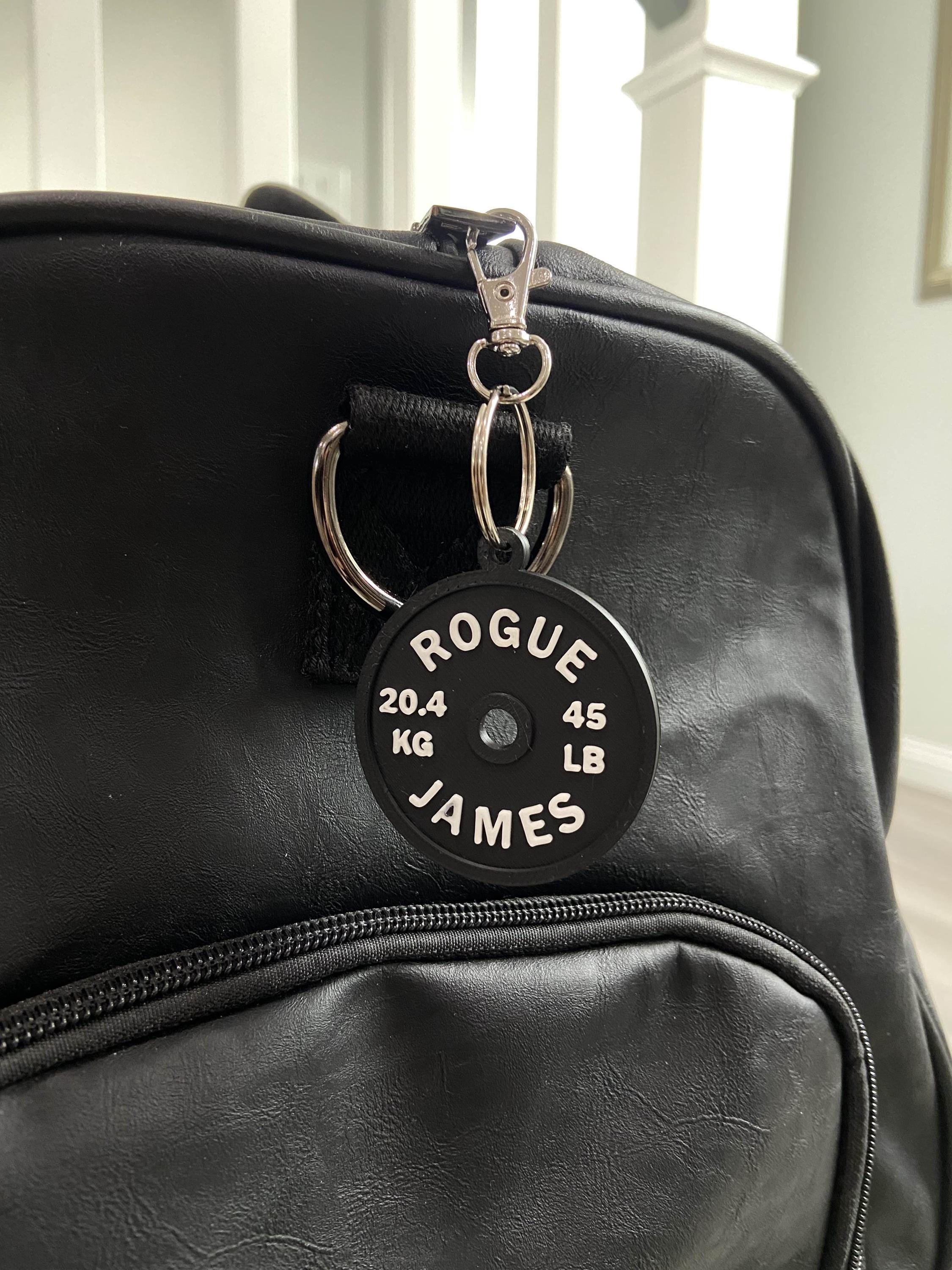 Custom ROGUE 45 Lb Bumper Plate Keychain | Gym Bag Tag With ...