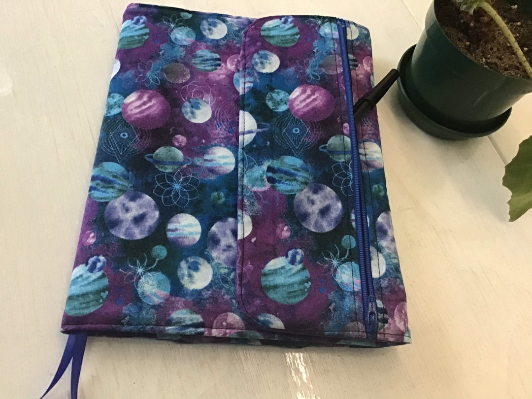 Galaxy Composition Notebook Journal Cover, Zippered Pocket for Writing ...