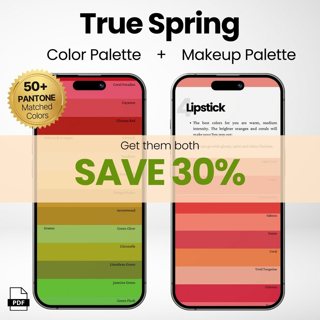 True Spring Color Palette + Makeup Palette and Tips | Color Analysis ...