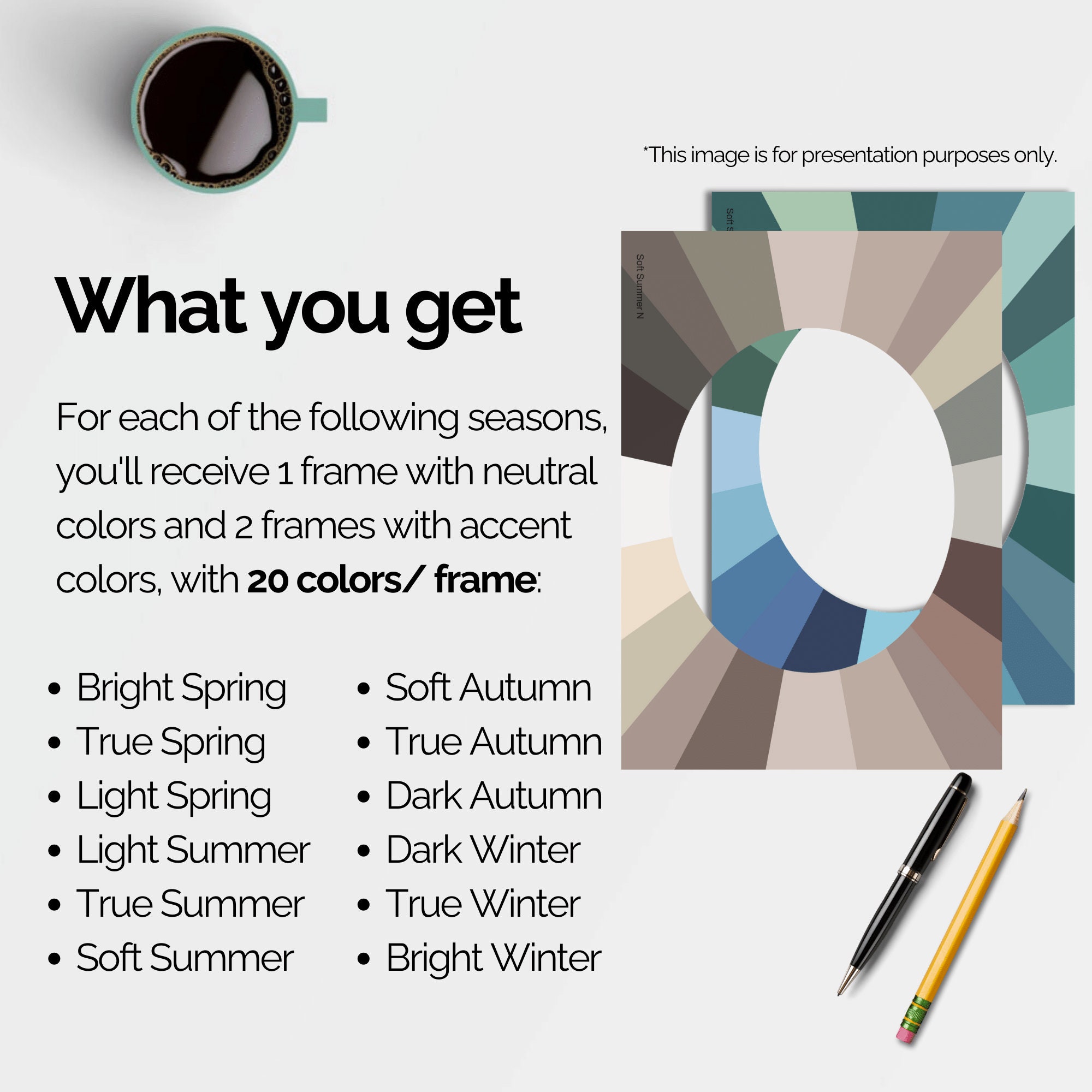 Seasonal Color Analysis Face Frames: DIY Color Palette (A4 PDF) - Etsy