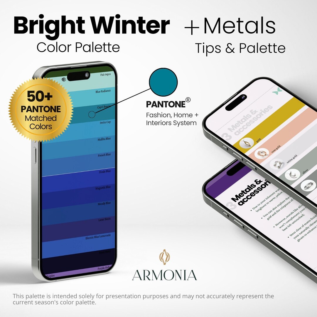 Bright Winter Color Palette + Metals: Digital Swatch Fan (PDF) - Etsy