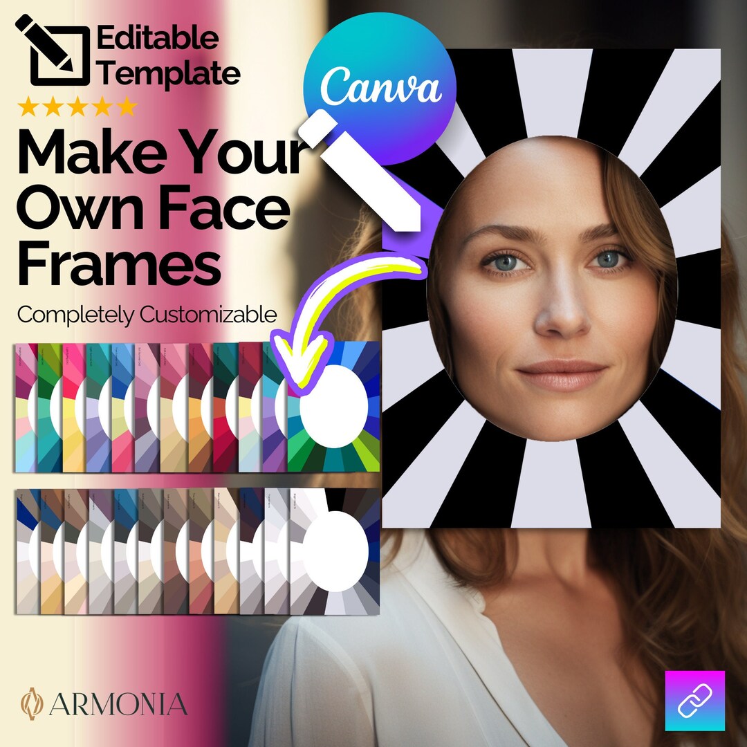 Color Analysis Editable Template Face Frame | Canva Template | DIY Face ...