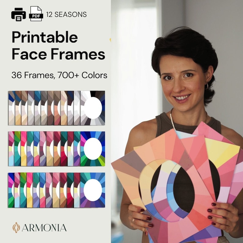 Seasonal Color Analysis Face Frames: DIY Color Palette (A4 PDF) - Etsy