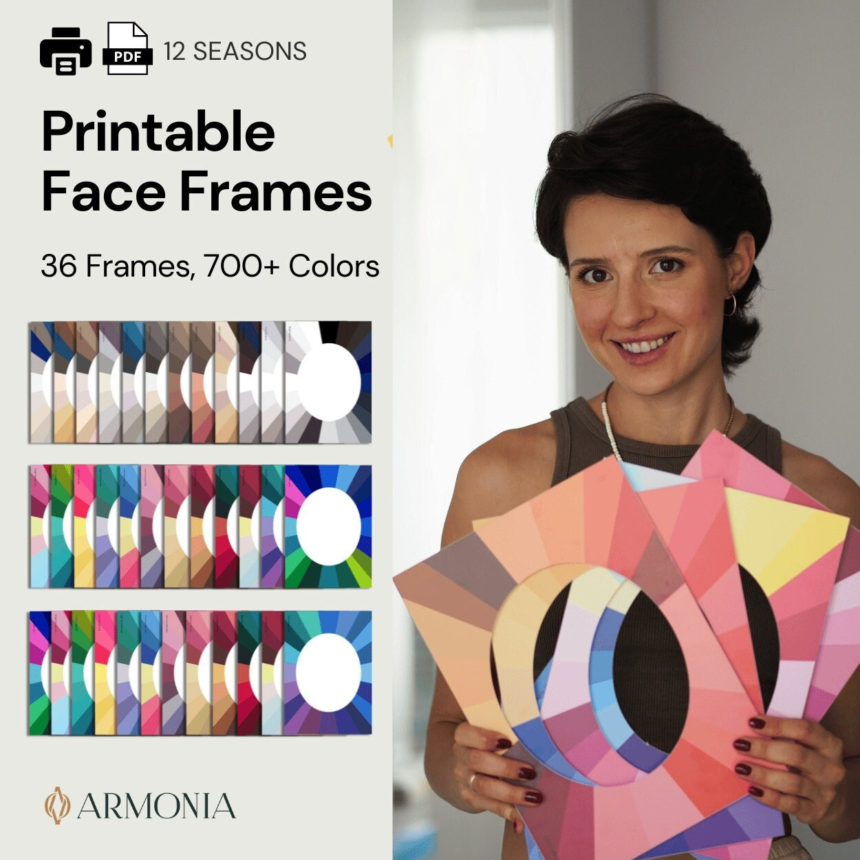 Seasonal Color Analysis Face Frames: DIY Color Palette (A4 PDF) - Etsy