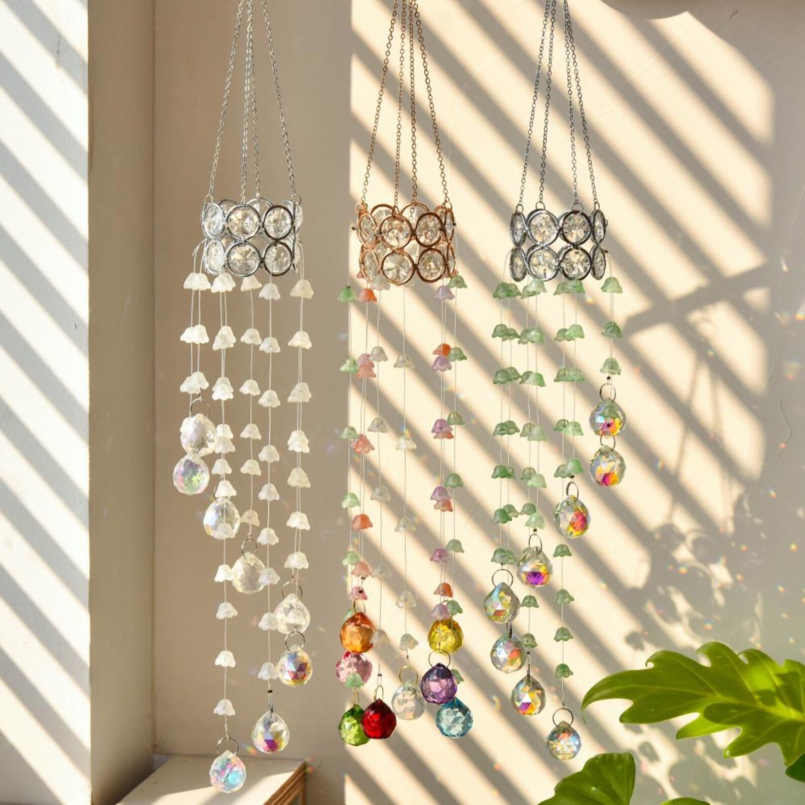 Tulip Suncatcher Crystal Wall Hanging, Spiral Lightcatcher, Rainbow ...