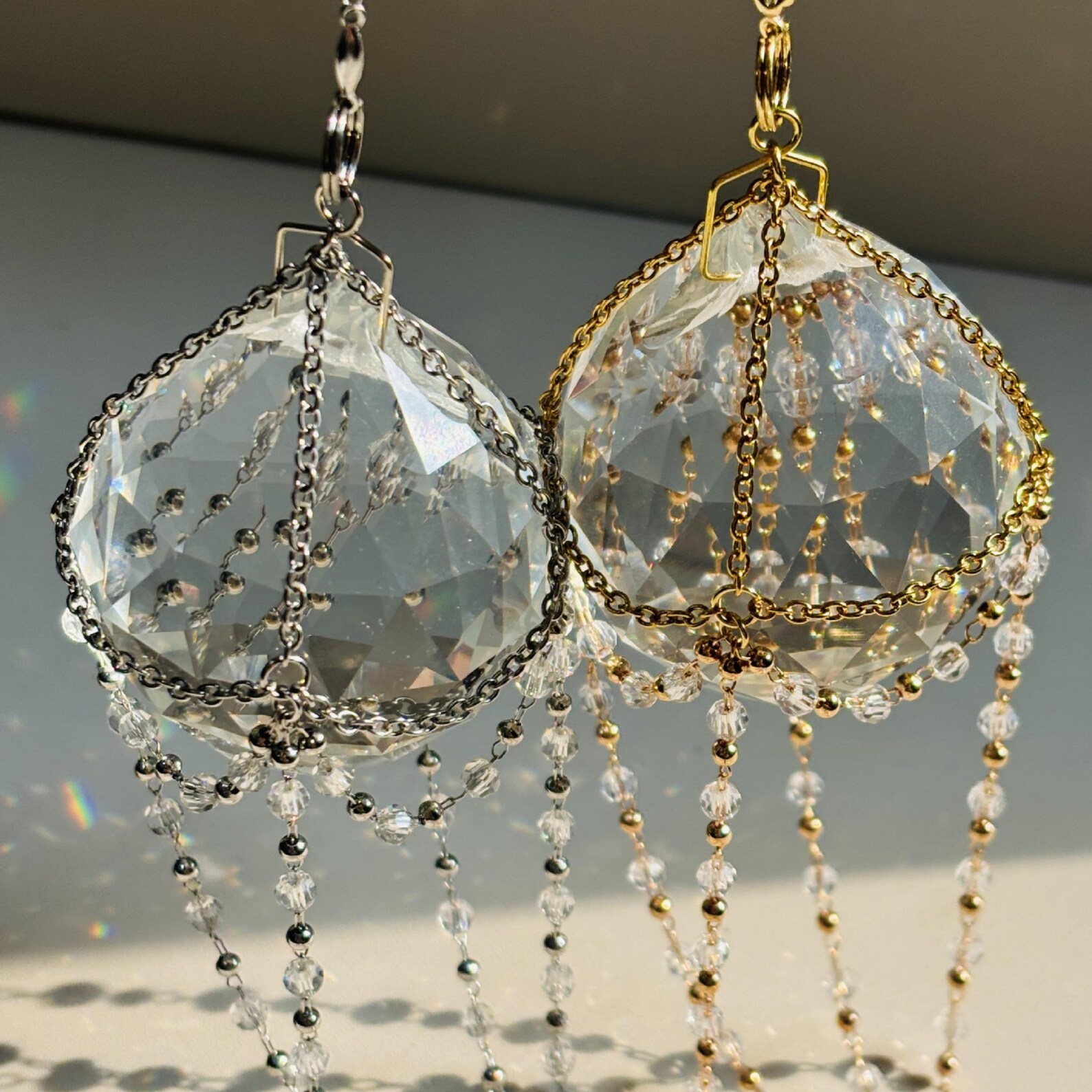 Crystal Ball Suncatcher for Windows – Hanging Prism Rainbow Maker, Boho ...
