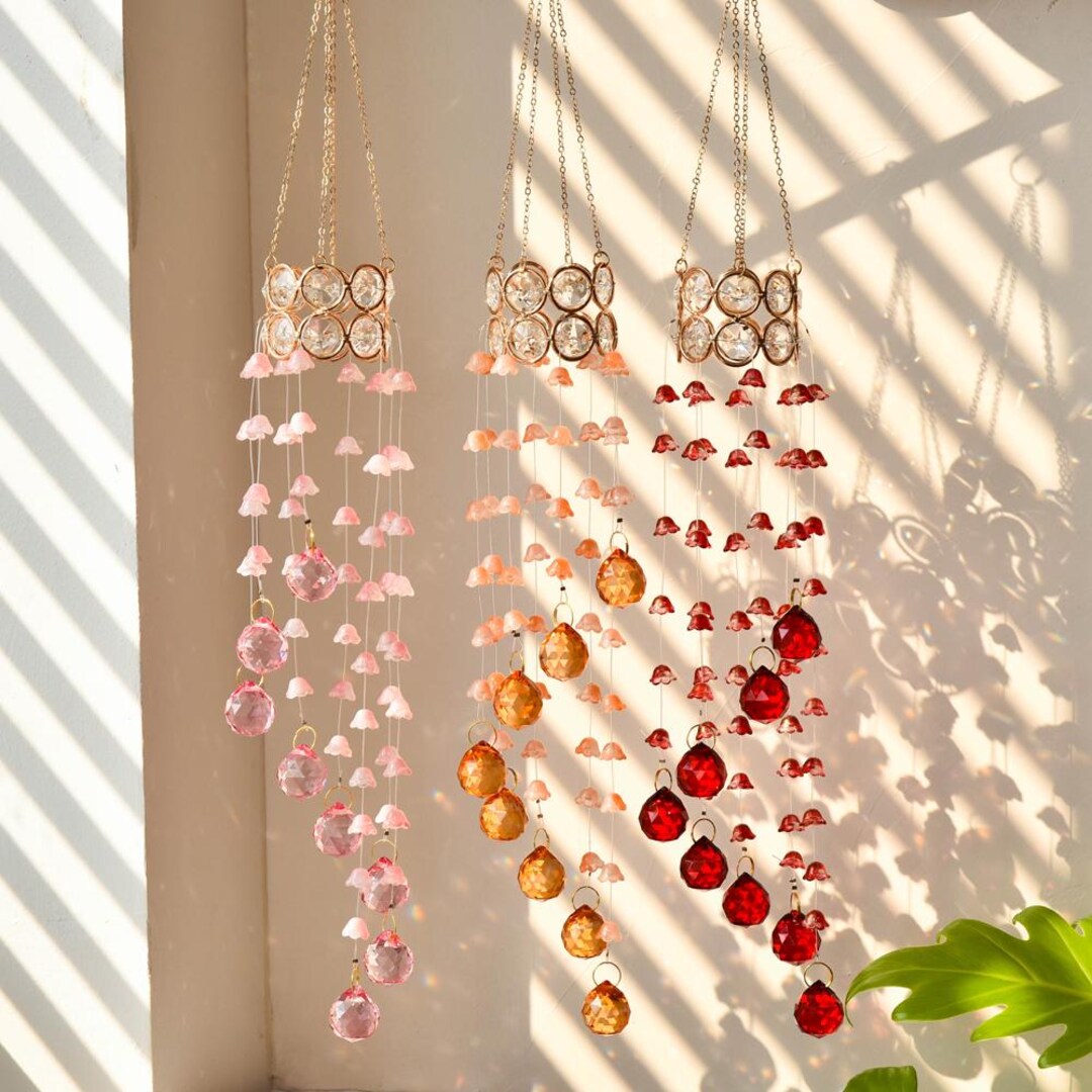 Tulip Suncatcher Crystal Wall Hanging, Spiral Lightcatcher, Rainbow ...