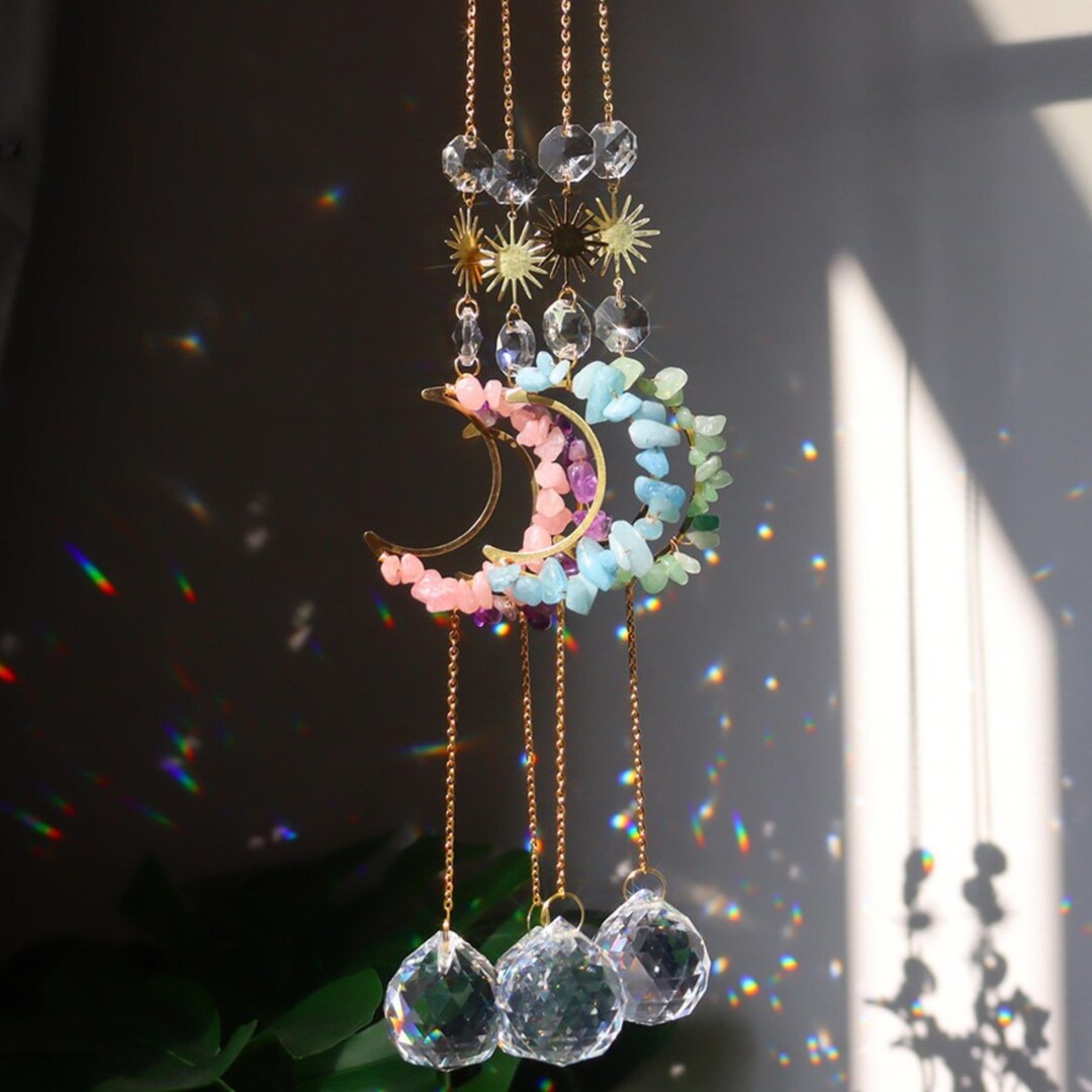 Mini Moon Sun Catcher, Colorful Garden Decoration, Aurora Lightcatcher ...