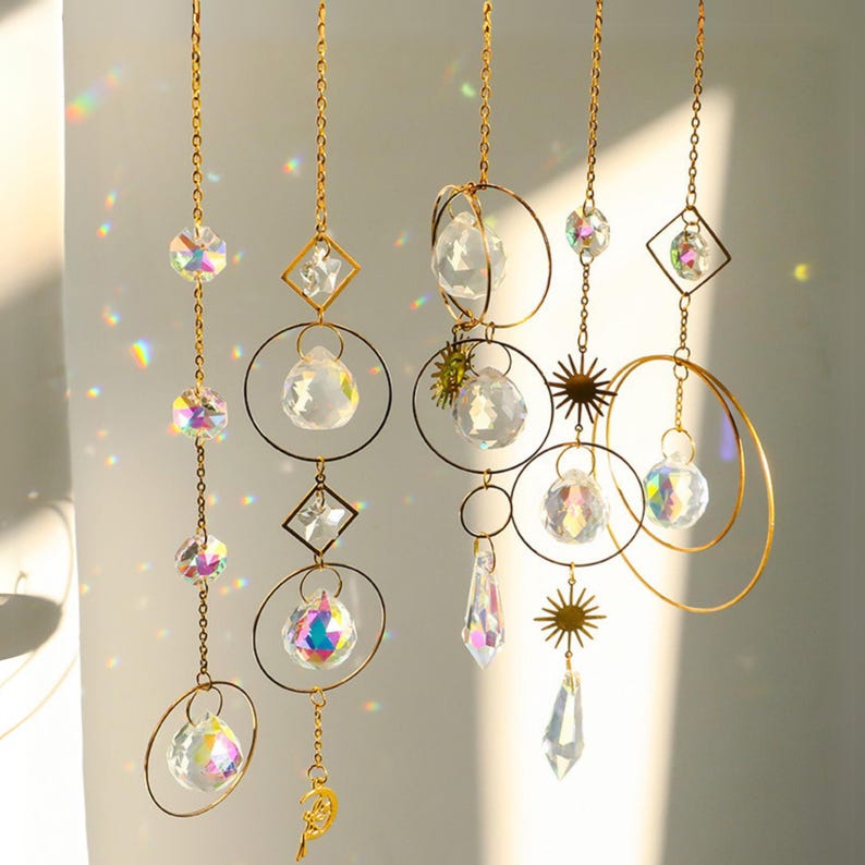 Clear Sun Catcher, Circle Suncatcher, Crystal Suncatcher, Rainbow Maker ...