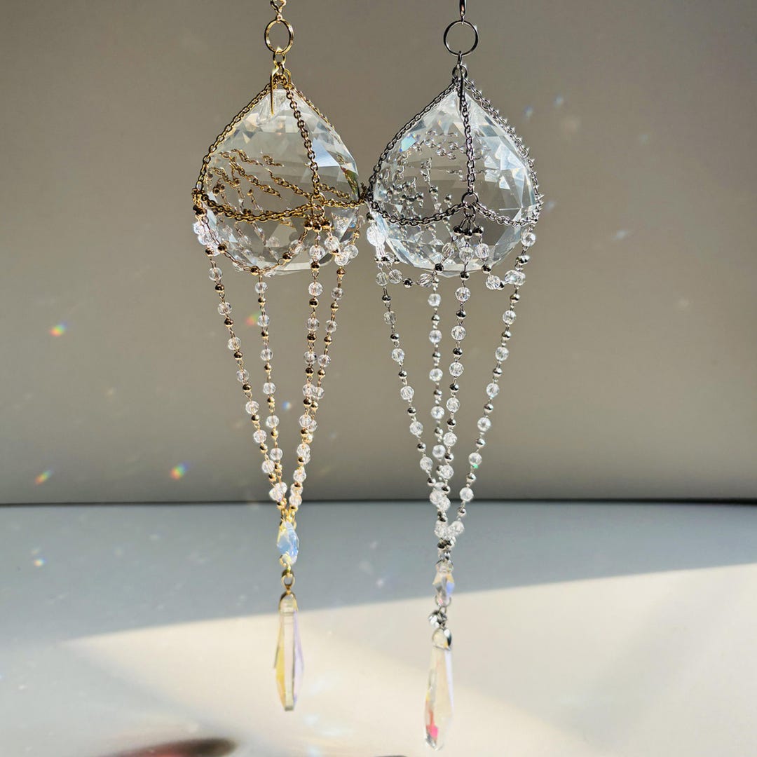 Crystal Ball Suncatcher for Windows – Hanging Prism Rainbow Maker, Boho ...