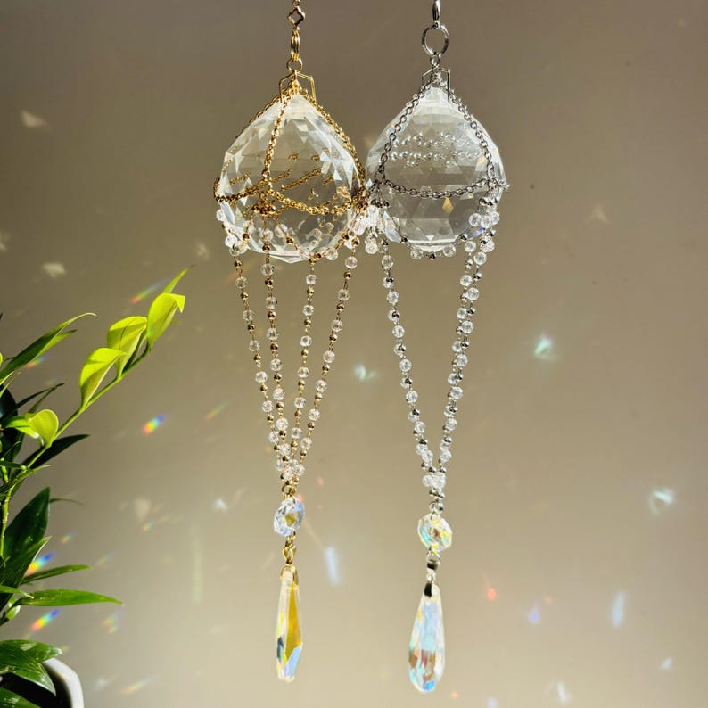 Crystal Ball Suncatcher for Windows – Hanging Prism Rainbow Maker, Boho ...