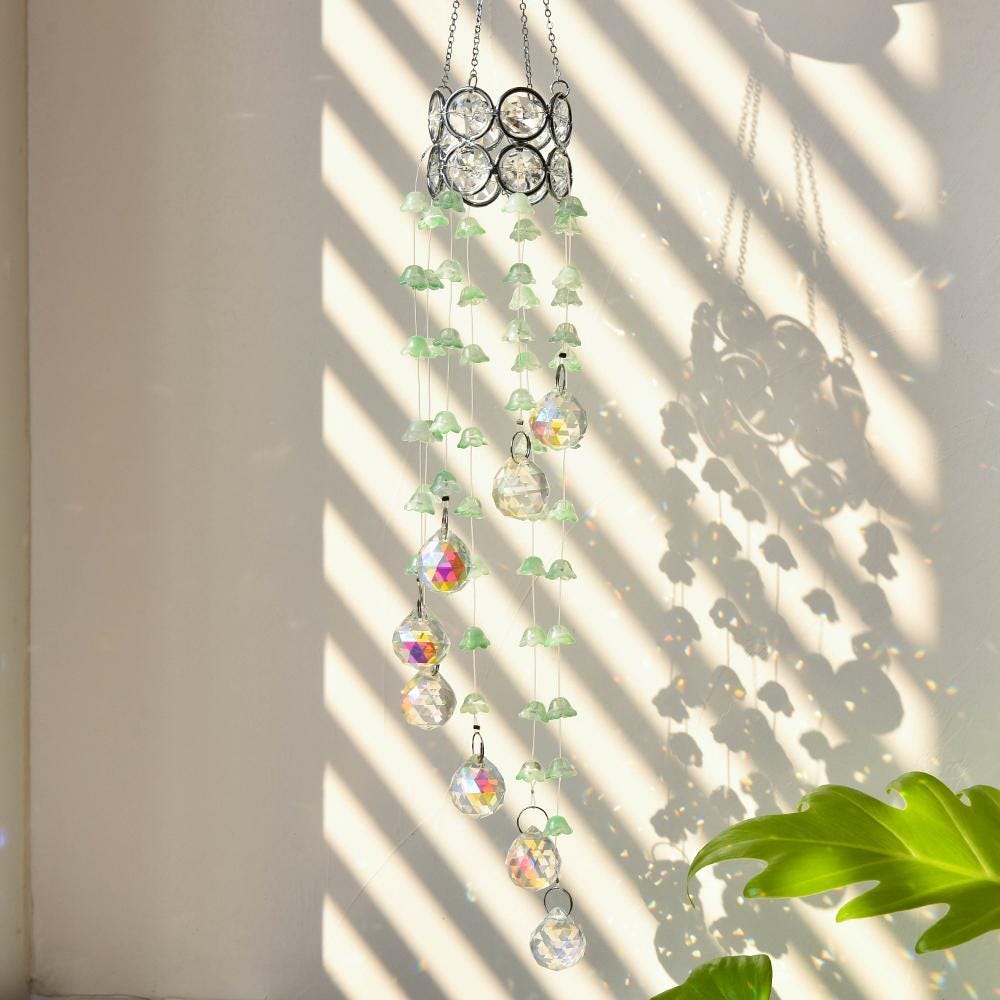 Tulip Suncatcher Crystal Wall Hanging, Spiral Lightcatcher, Rainbow ...