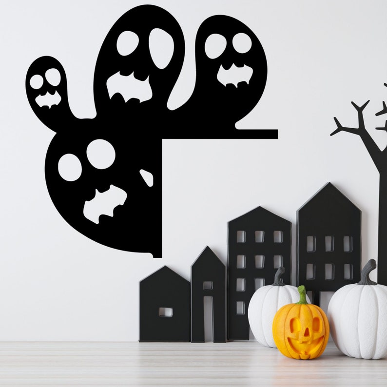 Halloween Spooky Ghost Door Corner SVG, Laser Cutting Files, Halloween ...