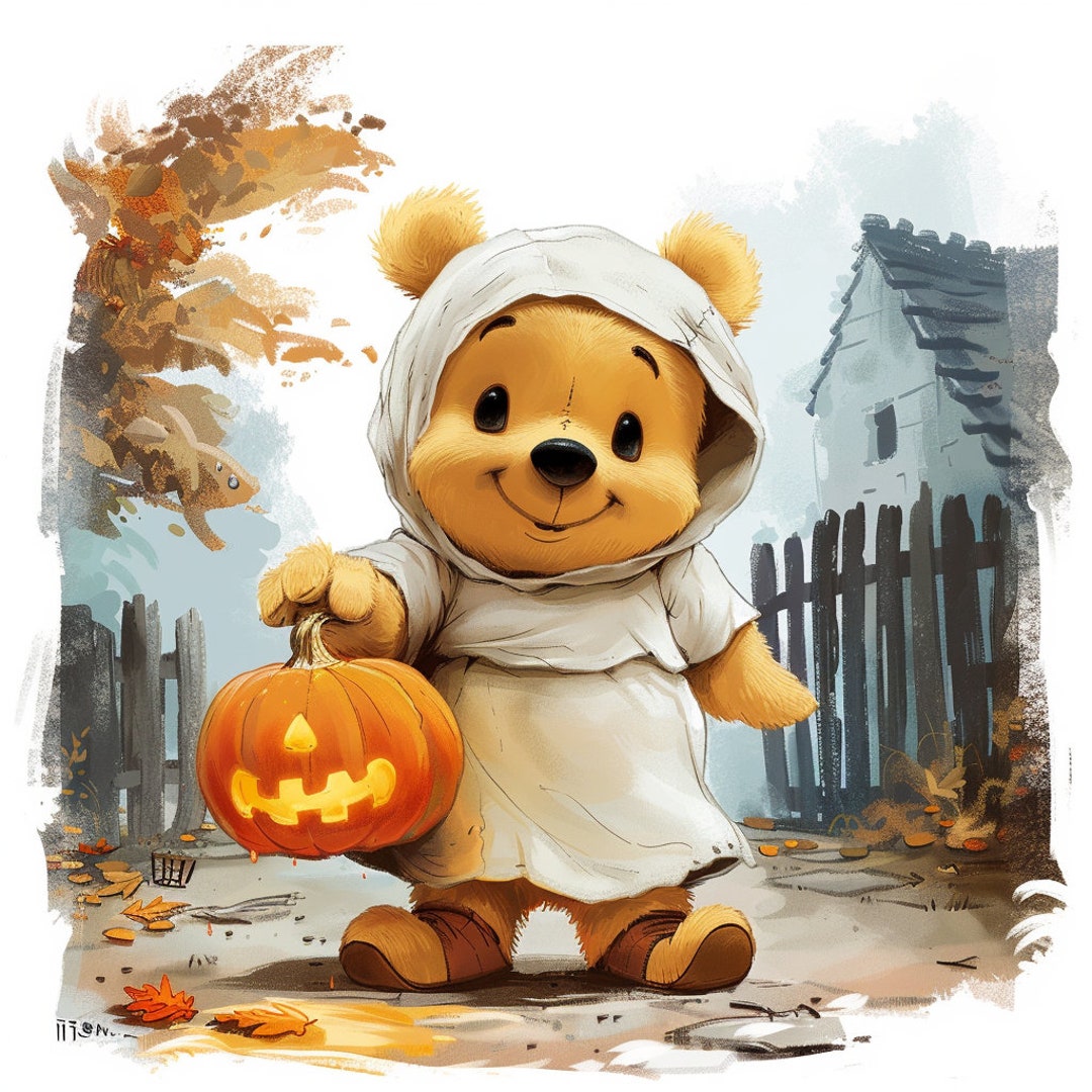Retro Pooh Ghost File Png, Halloween Pooh Png, Fall Png, Pooh Png ...