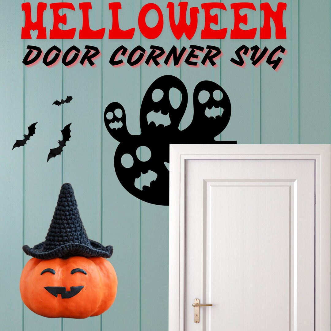 Halloween Spooky Ghost Door Corner SVG, Laser Cutting Files, Halloween ...