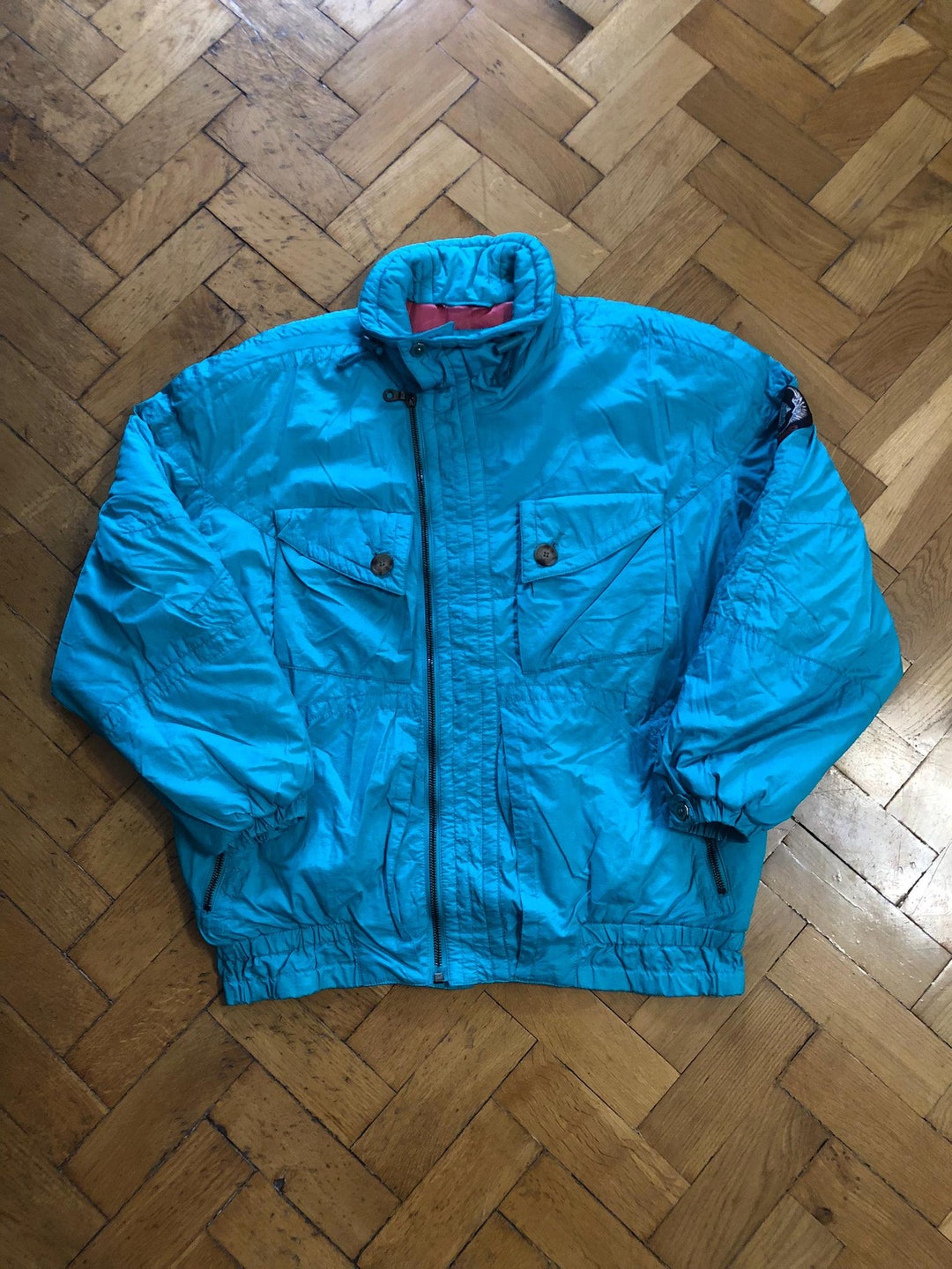 Head Vintage Ski / Winter Jacket Logo Stripe One Color Oversize 80s ...