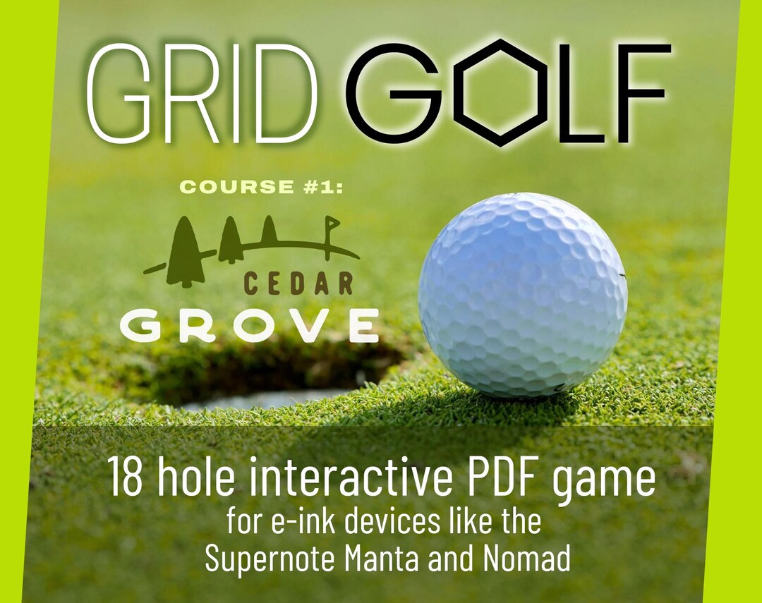 Grid-golf: an Interactive PDF Game for E-ink Tablets | Course #1 - Etsy