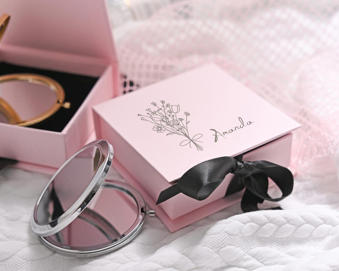 Customized Name Pocket Mirror, Personalized Women's Gift, Bridesmaid ...