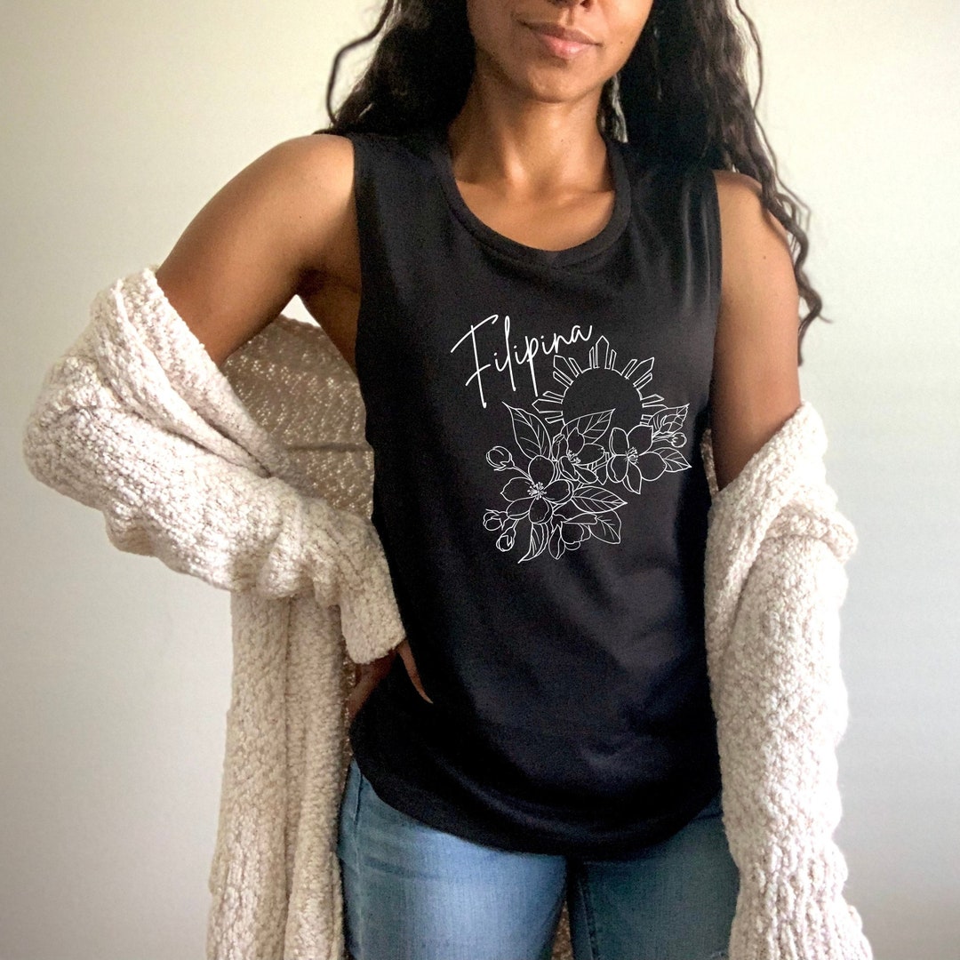 Personalized Filipina Sampaguita and Sun Women's Tanktop, Filipino Sun ...