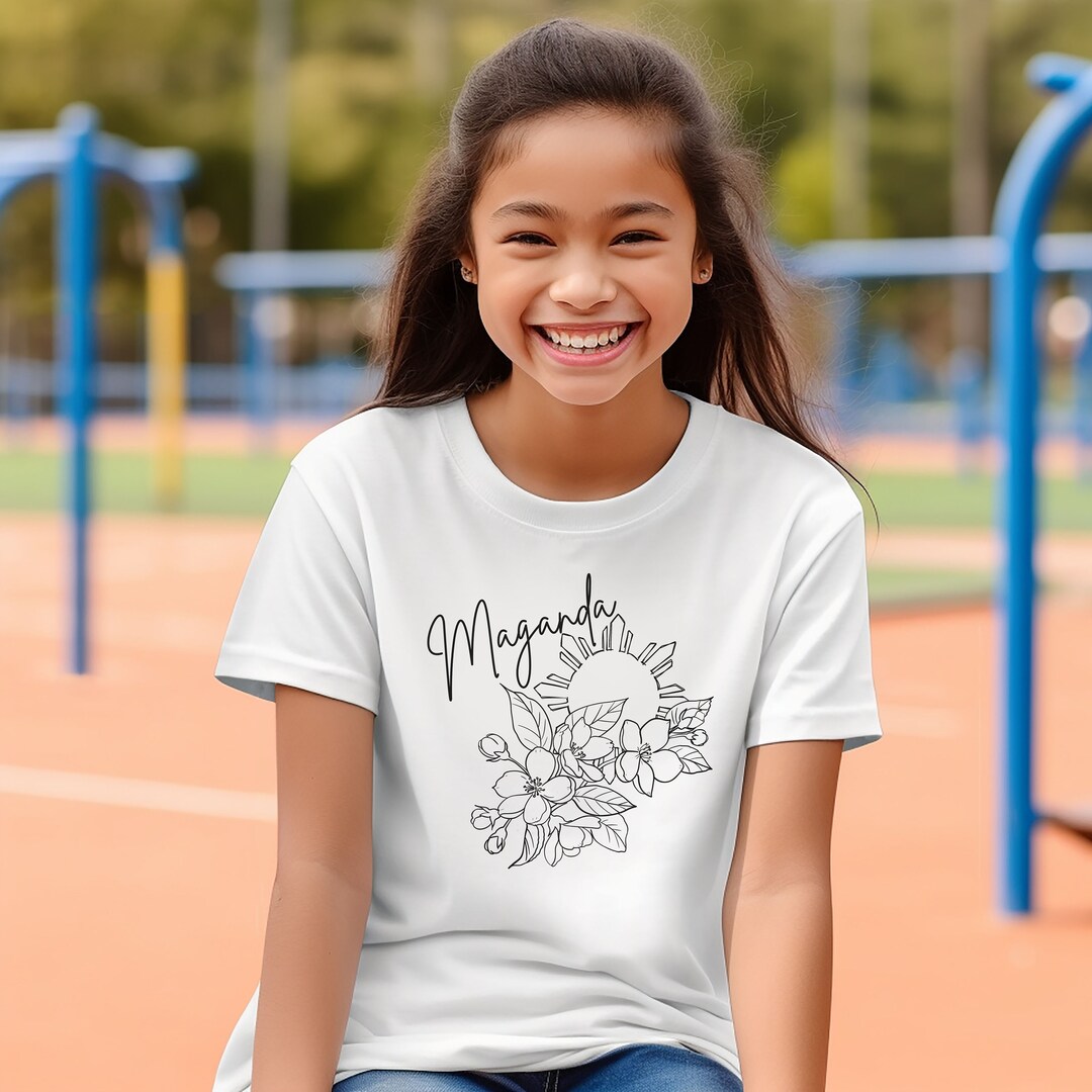 Maganda Sampaguita and Sun Youth Tee, Filipino Sun and Flower ...