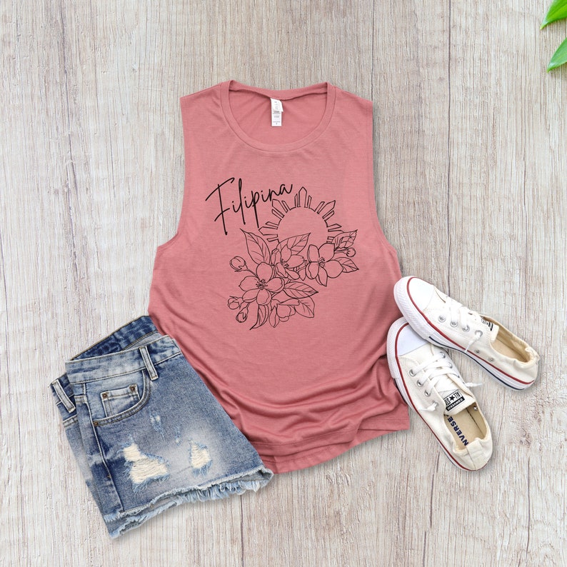 Personalized Filipina Sampaguita and Sun Women's Tanktop, Filipino Sun ...