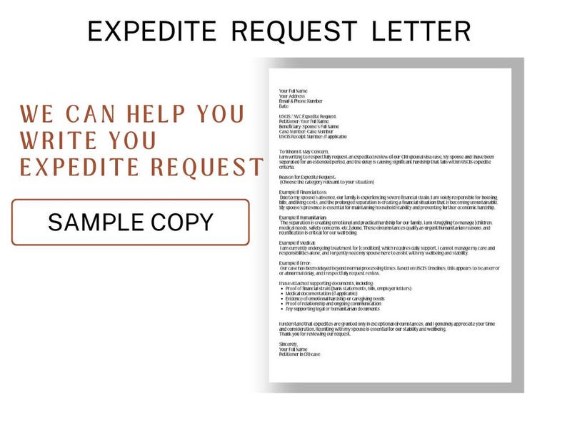 Expedite Request USCIS NVC Letter - Etsy