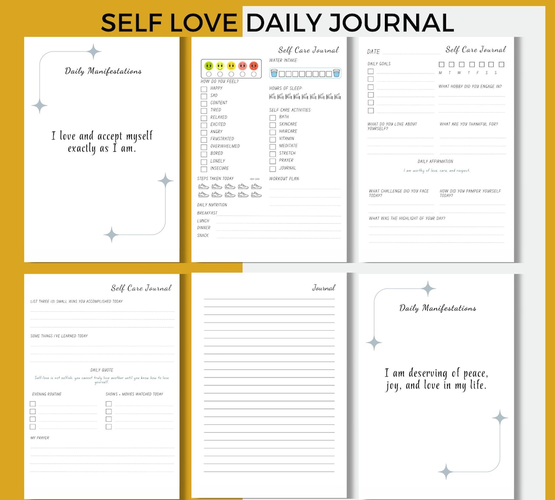 160 Self Love Journal Pages | Manifestation| Daily Entry | Health ...