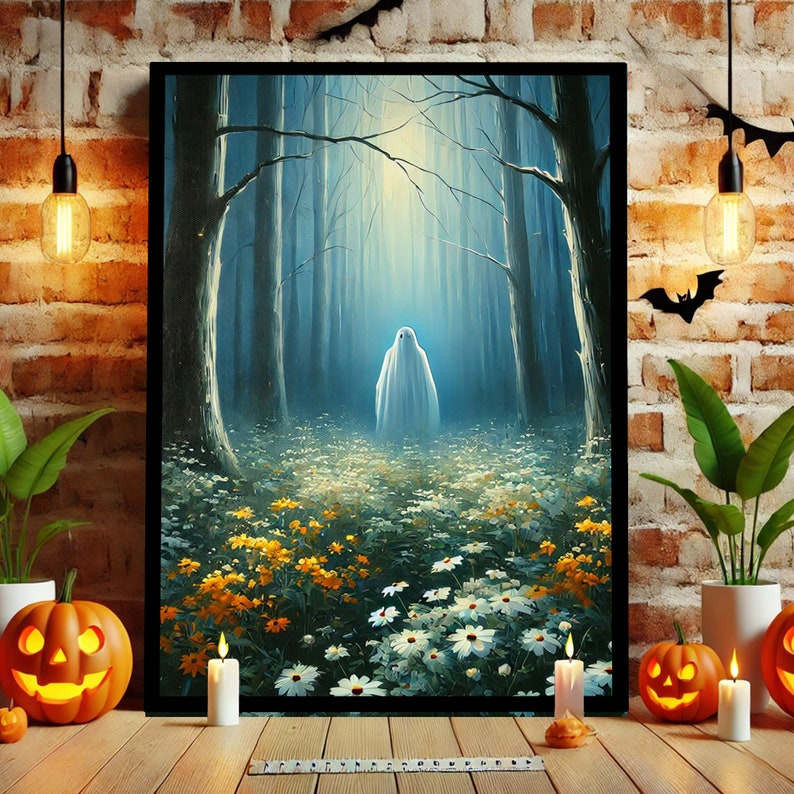 Cottagecore Ghost Flower Poster Print, Dark Romantic File, Cottagecore ...